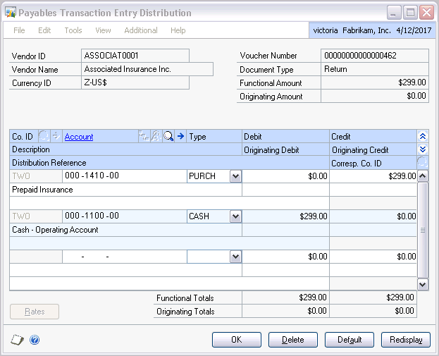 | Payables Return transactions in Dynamics GPVictoria Yudin