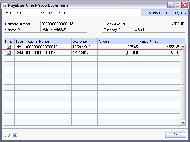 | How to show only invoices on the payables check stub in GPVictoria Yudin